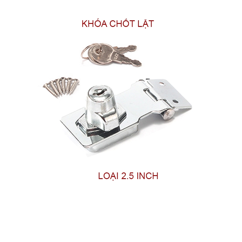Chốt lật có khóa cho hòm, tủ, ngăn kéo bàn loại phẳng 2.5inch